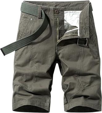 Generic Pantalon cargo d&eacute;t&eacute; d&eacute;contract&eacute; pour homme, grande taille, couleur unie, 2026, vert militaire, 33W