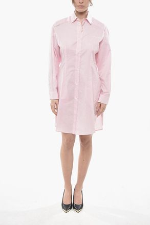 Marni Slim-Fit Poplin Shirt Dress with Embroidered Logo Marni