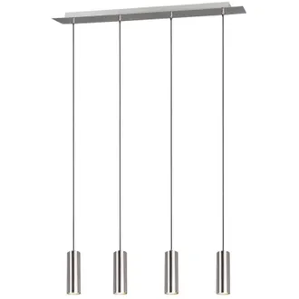 Bigbuy Bigbuy - Suspension Island 4 Lumi&egrave;res Cylindres GU10 Marley Nickel Lighting