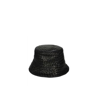 Bottega Veneta Caps & M&uuml;tzen - Intricately Woven Lamb Leather Bucket Hat - Gr. ONE SIZE - in Schwarz - f&uuml;r Damen