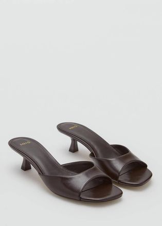 Mango Sandales talon kitten heel chocolat - Femme - 35 - MANGO