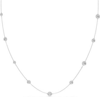 Swarovski Sautoir Una Angelic, Taille ronde, Banc, Métal rhodié