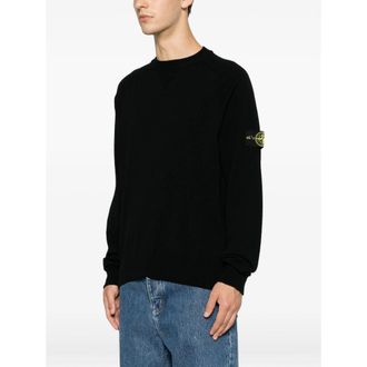 Stone Island Virgin Wool Crew Neck Sweater - Black