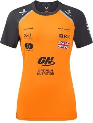 Castore McLaren F1 Lando Norris Team Drivers T-shirt pour femme 2025, Automne Glory / Phantom, XX-Small