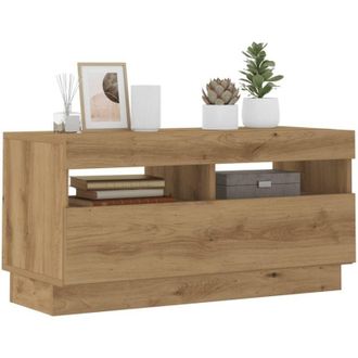 vidaXL Vidaxl - Meuble tv avec lumières led chêne artisanal bois dingénierie