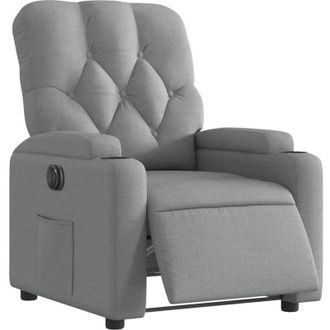 vidaXL Fauteuil inclinable &eacute;lectrique Gris clair Tissu Vidaxl