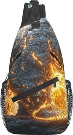 Generic Fire Bears In The Wild Sac &agrave; bandouli&egrave;re de voyage pour homme Sac &agrave; dos de randonn&eacute;e