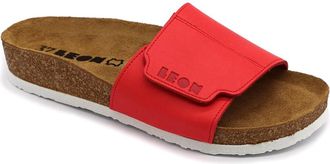 Leon 4022 Lederschuhe Sandalen Sandalette Clog Pantolette Komfortschuhe Hausschuhe, Damen, Rot, EU 40