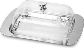 Generic Beurrier 18,6 x 16 x 6,5 cm pour rangement de cuisine et table &agrave; manger avec couvercle en plastique transparent ou couvercle en acier inoxydable pour 