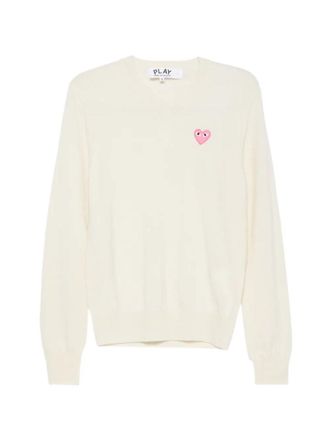 Comme Des Gar&ccedil;ons u Sweater Pink Emblem Knit