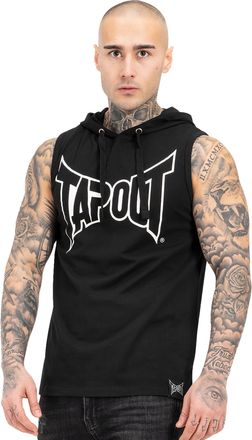 Tapout Herren ärmelloses T-Shirt mit Kapuze Normale Passform Alameda Hood Black/White 3XL
