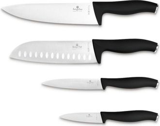 Berlinger Haus Messerset Edelstahl 4 St&uuml;ck Matte Black Collection | Stilvoll, Hochwertig und Elegant