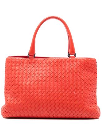 Bottega Veneta 2012-2025 Intrecciato Milano Tote Bag aus Nappaleder - Rot
