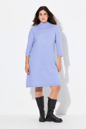 Ulla Popken Midikleid Strickkleid A-Linie Stehkragen 3/4-Arm