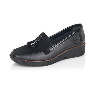 Rieker Mocassins pour Femme - Noir, Noir, 38 EU
