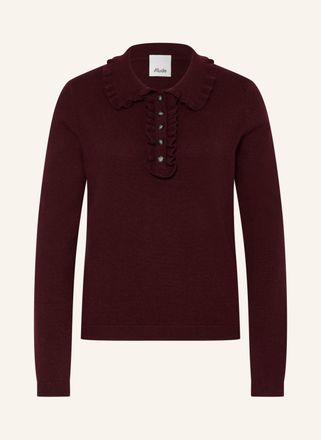 Allude Allude Pullover Mit Cashmere Und R&uuml;schen rot
