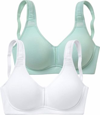 Petite Fleur Damen T-Shirt-BH ohne B&uuml;gel, nahtlos vorgeformte Cups, breite Tr&auml;ger f&uuml;r bequemen Halt, atmungsaktiv, Baumwolle