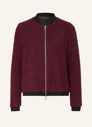 Elena Miro Elena Miro Strickblouson Mit Glitzergarn rot