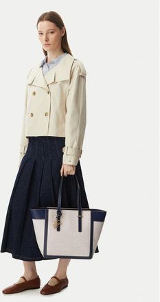 Tommy Hilfiger Handtasche Th Script Tote Canvas AW0AW18829 Creme