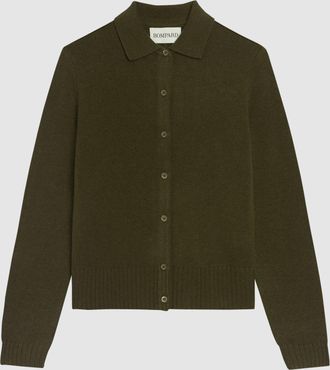 Eric Bompard Cardigan Col Polo Lison Olive