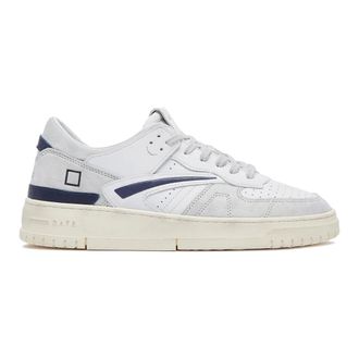D.A.T.E. D.a.t.e., Homme, Chaussures, Blanc, Taille: 43 EU Baskets Blanches avec D&eacute;tails Gris et Bleus