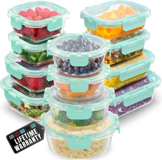Zulay Kitchen Zulay 12 Set Glass Storage Containers with Air Tight Lids - Glass Meal Prep Containers - Dishwasher, Microwave, Oven, Freezer Safe, BPA Free