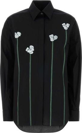 Moschino Femme, Blouses et Chemises, Noir, Taille: 38 FR Chemise en popeline extensible