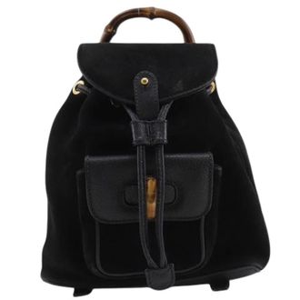 Gucci Pre-owned Bamboo Wildleder 2-Wege-Rucksack - - Pre-owned - Damen - Schwarzk - ONE SIZE
