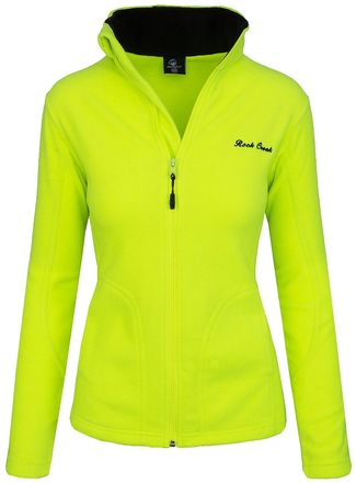 Rock Creek Damen Fleecejacke Fleece Jacke &Uuml;bergangs Jacke Sweatjacke D-389 [Neonyellow XXL]