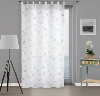 Soleil d'Ocre Laurene Voilage, Polyester, Wei&szlig;, 140 x 250 cm