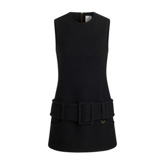 Patou Femme, Robes, Noir, Taille: 34 FR Waist Belted Mini Dress