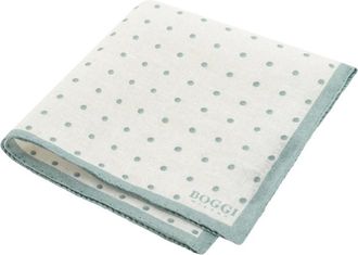 Boggi Milano Homme, Accessoires, Vert, Taille: ONE Size Pochette de costume en lin &agrave; pois