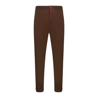 Kiton Braune Baumwoll-Jogginghose mit Kordelzug - - Trousers - Herren - Braun - W38