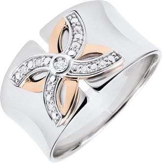 Edenly Ring Frische - Sommerlilie - Weißgold, Roségold - 18 Karat