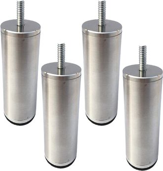 Generic Edelstahlmöbel Sofa Stützfuß, Metallschrank Couchtisch Beine, Badezimmer Schrank Stützbeine, Möbel DIY Küche Schrank Beine, M10 Gewindestange, 14,6 cm