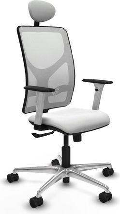 Piqueras y Crespo Wei&szlig;er Arbeitsstuhl mit wei&szlig;en und schwarzen Armlehnen, h&ouml;henverstellbare Lendenwirbelst&uuml;tze und festes Kopfteil, ausgestattet mit 3 Positionen, Wei&szlig; 