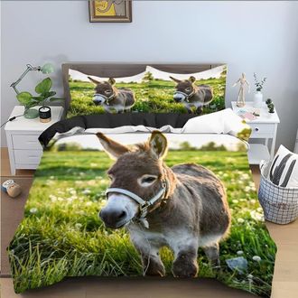 Generic TACOKI Bettw&auml;sche 220x240 Esel, 3D Muster Esel Bettw&auml;sche Set Weich Kuschelig Mikrofaser Bettbezug mit Rei&szlig;verschluss Bettbez&uuml;ge + 2 Kissenbezug 80x80