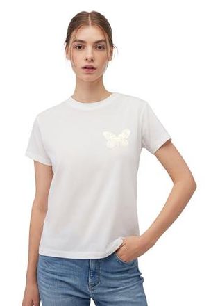 Mavi Femme Butterfly T-Shirt T-Shirt, Antique White, XL