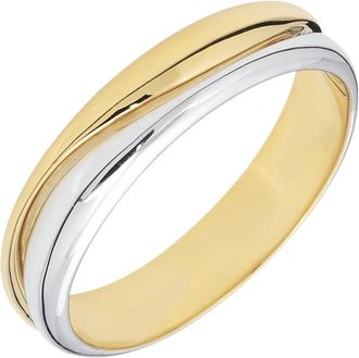 Edenly Ring Amour - Herren Trauring in Weiß- und Gelbgold - 18 Karat