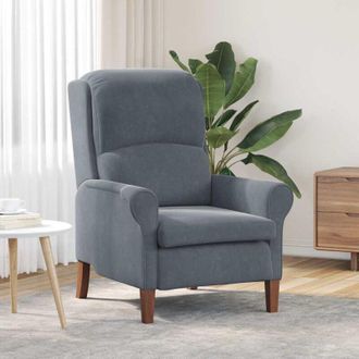 vidaXL Sessel Dunkelgrau 76 x 94 x 102 cm Samt vidaXL