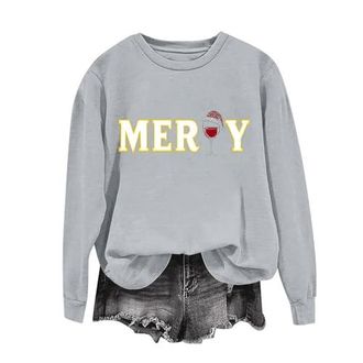 Generic Sweat-Shirt Casual Ample pour lhiver avec col Rond et Manches Longues imprimé Festif sur Peau Douce Excellente Tenue idéal en Toutes Saisons et pour L