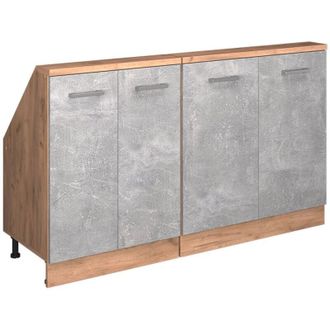 Vicco Ensembles de meuble de rangement sous pente Rion, B&eacute;ton/force dor Ch&ecirc;ne, Lot de 2, Vicco