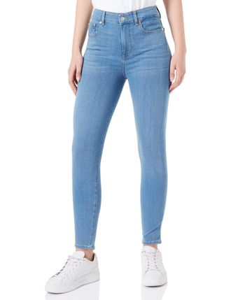 7 For All Mankind Damen Aubrey Slim Illusion Jeans, Light Blue, 29 EU