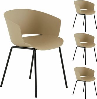 IDIMEX Lot de 4 chaises de jardin en plastique vert - R&eacute;sistantes aux UV - Hauteur dassise 48 cm - Charge max 110 kg - Assemblage facile