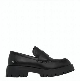 Windsor Smith Black Leather Platform Loafers - Gr. 36 (EU) - in Wei&szlig;