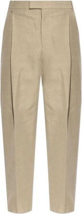 Ferragamo Homme, Pantalons, Beige, Taille: M Pantalon Tailleur &agrave; Pince
