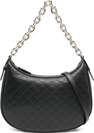 Gucci Hobo Bags - Gg Emblem Large Shoulder Bag - Gr. unisize - in Schwarz - f&uuml;r Damen