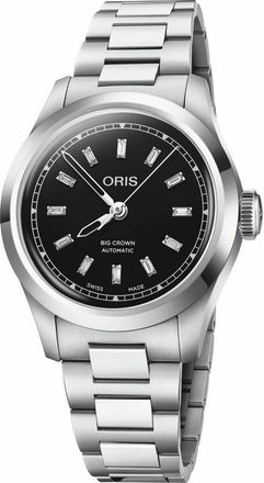 Oris Big Crown Diamonds 34mm Automatik Edelstahl Schwarz Damenuhr 01 531 7797 4094-07 8 17 06