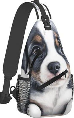Generic L&eacute;ger Sacoche Port&eacute; &eacute;paule Schnauzer Chien mignon Sac Bandouli&egrave;re Casual Crossbody Bag pour Camping Homme Femme