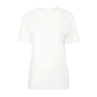 Jil Sander Femme, Tops, Blanc, Taille: 40 FR T-shirt Blanc Logo